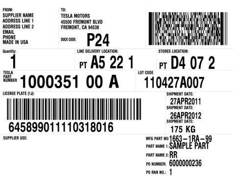 Tesla Content Label Template | CYBRA