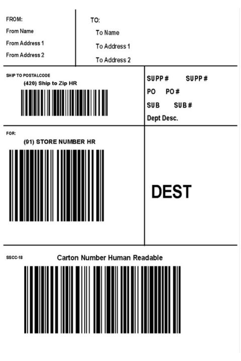 JC Penney Shipping Label Template | CYBRA