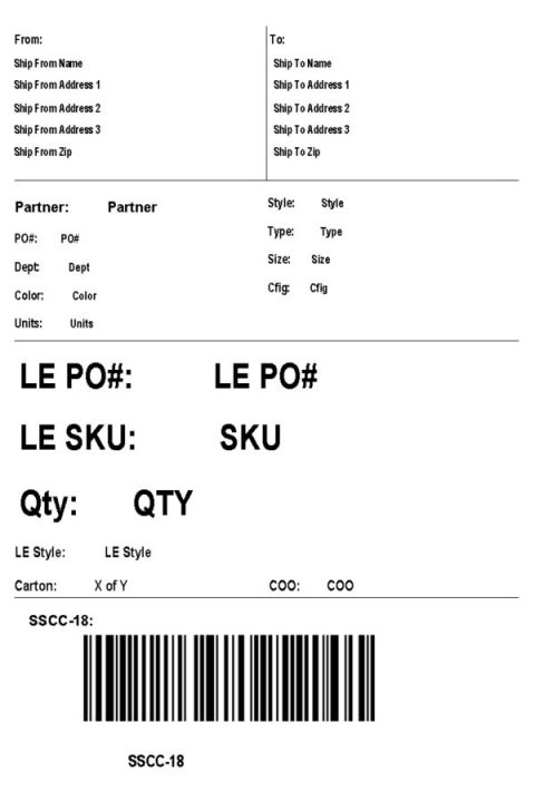 Lands' End Shipping Label Template | CYBRA