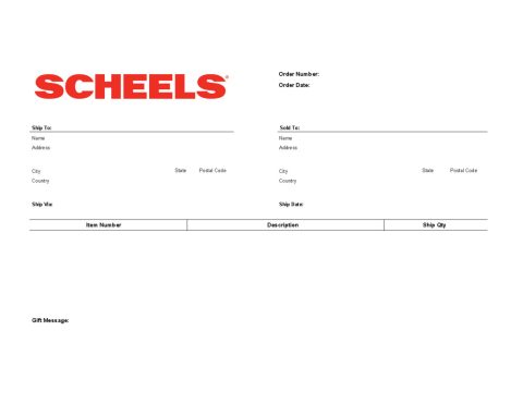Scheels Packing Slip Template | CYBRA